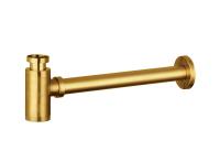China Zinc Bottle Trap Lavatory Wash Basin Drainer Siphon Bathroom For Wash Basin Brushed TI-Gold OEM for sale