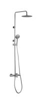 China Chrome Brass Thermostatic Faucets OEM Round Rainshower Handshower Temperature Adjustable for sale