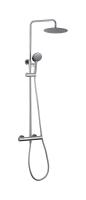 China Temperature Adjustable Thermostatic Faucets Shower Exposed Mixer Column Set Chrome Brass for sale