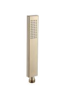 China Brass microphone handshower hand shower for shower column brushed golden bathroom silicon nozzle easy clean square OEM for sale