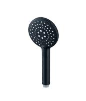 China ABS plastic 3 function handshower hand shower for shower column matt black bathroom silicon nozzle round easy clean OEM for sale