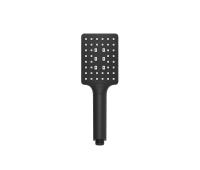 China ABS plastic 3 function handshower hand shower for shower column matt black bathroom silicon nozzle square easy clean OEM for sale