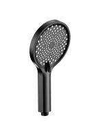 China ABS plastic 3 function handshower hand shower column black bathroom new liquid silicon nozzle round easy clean OEM for sale