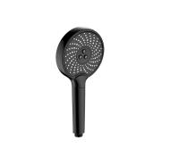 China Plastic Hand Showers ABS 3 Function Column Black Liquid Silicon Nozzle Round Easy Clean OEM for sale