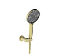 China Brushed Golden Hand Showers Liquid Silicon Nozzle Round Easy Cleaning OEM for sale