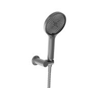China ABS Plastic 3 Function Hand Showers Gun Metal Big Round Bath Liquid Silicon Nozzle Easy Cleaning for sale