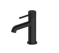 China Matt Black Basin Mixer Faucet Annular Knurl Handle Single Lever Bathroom for sale