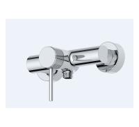 China Single Lever Bath Shower Faucets Annular Knurl Handle Chrome Brass Cold And Hot Water for sale