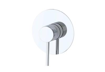 China Single lever in wall concealed bath shower mixer annular knurl handle bathroom chrome brass tap faucet OEM for sale