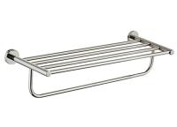 China Polished Chrome Double Round Towel Bar Shelf Sus304 Project Hotel Home for sale