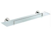 China Modern Simple Round Odm Glass Shelf Holder Oem Sus304 Chrome Surface Wall Mounted for sale
