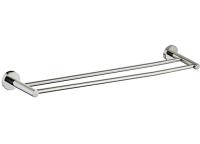 China Wall Mount Bathroom Accessory Set Chrome Finishing Towel Bar Modern Towel Rail Double Towel Rod for sale