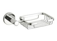 China Sus 304 Bathroom Soap Basket Dish Holder Plated Chrome Oem Odm Rould Classical for sale