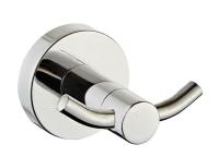 China Wall Mounted Bathroom Accessories SUS304 Double Robe Hook polished chrome clssical round design OEM ODM for sale