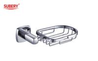 China Brass soap basket dish holder bathroom high quality chrome color OEM brass base square with curve design for sale