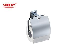 China Brass single toilet roll paper holder bathroom high quality chrome color OEM brass base square design for sale
