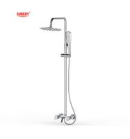 China Matt Black Brass Bath Shower Faucets Thermostatic Temperature Adjustable for sale
