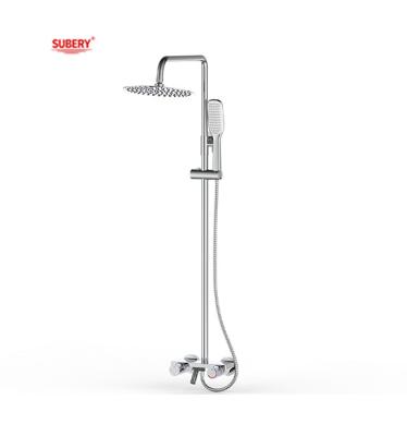 China Matt Black Brass Bath Shower Faucets Thermostatic Temperature Adjustable for sale