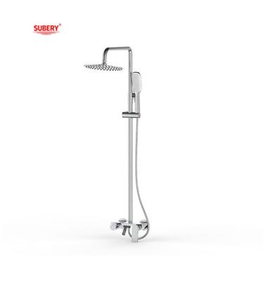 China Matt Black Brass Bath Shower Faucets Thermostatic Temperature Adjustable for sale