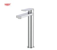 China Chrome Brass Tall Basin Mixer Faucet Single Lever for sale