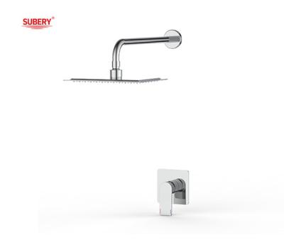 China Single lever concealed in-wall bath or shower mixer with rainshower and handshower bathroom chrome brass tap faucet OEM for sale