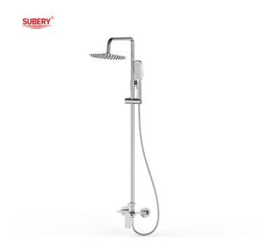 China Chrome Color Brass Thermostatic Tub Shower Faucet OEM Round Classical for sale