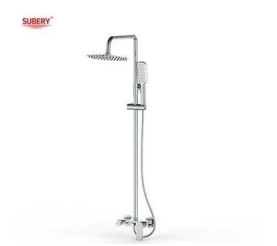 China Brass Bath Shower Faucets Single Lever Exposed Shower Mixer OEM Round Classical for sale