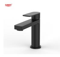 China Metal Matt Black Bathroom Basin Mixer Faucet Single Lever for sale
