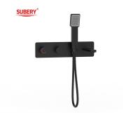 China Modern Wall Mounted Bathroom Shower Mixer Taps Matt Black Brass Single Lever OEM ODM for sale