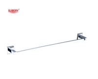 China Brass single towel bar holder bathroom high quality chrome color OEM brass base easy installation square shape for sale