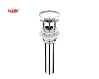 China OEM Chrome Wash Basin Drainer With Pipe Stopper Vanity Waste Drain Pop Up Vessel Drain Lavatory Basin Waste for sale
