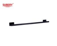 China Zinc Bathroom Towel Rack Single Matt Black Oem Zinc Base Rectangle Shape for sale