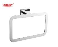 China Zinc Wall Mounted Chrome Towel Ring Holder Classical Rectangle Design Oem Odm for sale