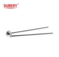 China Swivel Towel Holder Bathroom Double Towel Bar Chrome Parts for sale