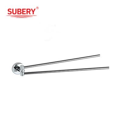 China Swivel Towel Holder Bathroom Double Towel Bar Chrome Parts for sale