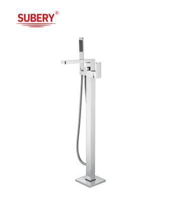 China Floor Standing Home Decoration Brass Bathroom Modern Contemporary Ceramic Bathtub Faucet for sale