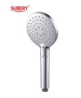 China ABS 3 function handshower hand shower for shower column chrome bathroom silicon nozzle round easy clean OEM for sale