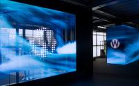 China ODM OEM Transparent LED Curtain Display , Aluminum Frame Transparent Mesh Screen for sale