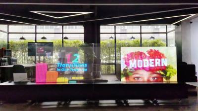 China GC15-31W65T Grille Transparent LED Video Wall 6000cd Outdoor Display 500x1000mm for sale