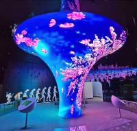 China Indoor Outdoor Flexible LED Display Screen 2mm Pixel Pitch Full Color Creative Video Wall for sale