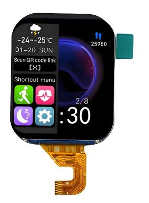 China 2.01 Inch TFT IPS Industrial LCD Screen 240x296 Resolution 450cd/m² Brightness MCU/SPI/RGB Interface for sale