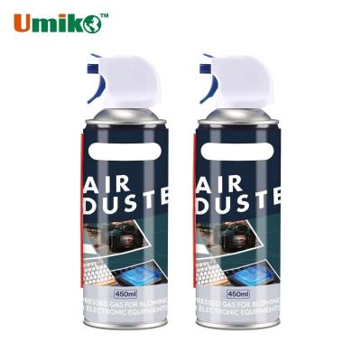 China 450ml Eco Friendly Air Duster Spray for Electronics Cleaning with 5 Year Shelf Life and 65*158mm Can Size for sale