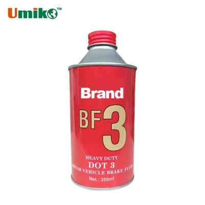 China BF3 DOT3 Brake Fluid 355ml 500ml 1L High Boiling Point Fully Synthetic Automotive Lubricating Oil for sale
