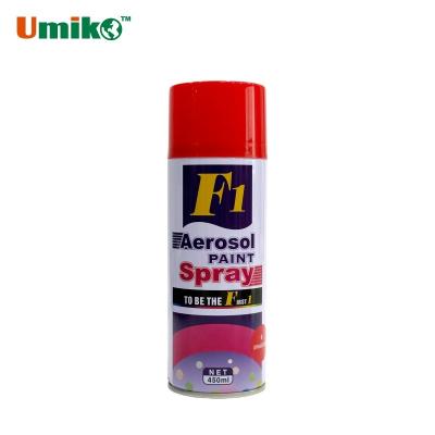 China F1 Red Automotive Aerosol Spray Paint 450ml Benzene-Free with Excellent Adhesion and Glossy Finish for sale