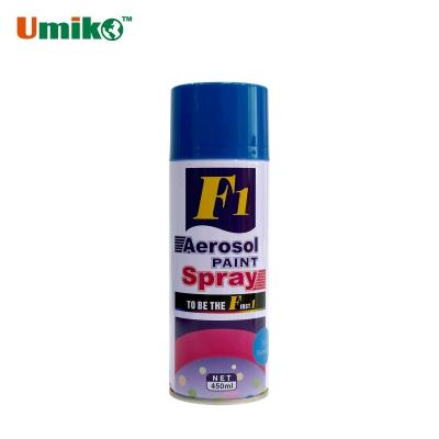 China F1 Diamond Blue Spray Paint 450ml Aerosol Can - Quick Dry Acrylic for Metal and Plastic Surfaces for sale