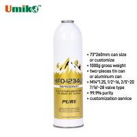 China 1kg HFO-1234yf Refrigerant Gas with 73*260mm Can Size and GWP <1 for Automotive AC Systems for sale