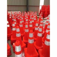 China Flexible Orange Highway Cones PVC Custom Traffic Cone For Effective Warning for sale