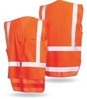 China Strip Mesh Fabric Construction Security Safety Reflective Vest for sale