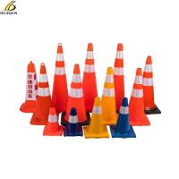 China Flexible Orange Highway Cones PVC Custom Traffic Cone For Effective Warning for sale