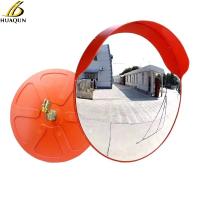 China Unbreakable Round Convex Mirror For Road Safety Orange Color for sale